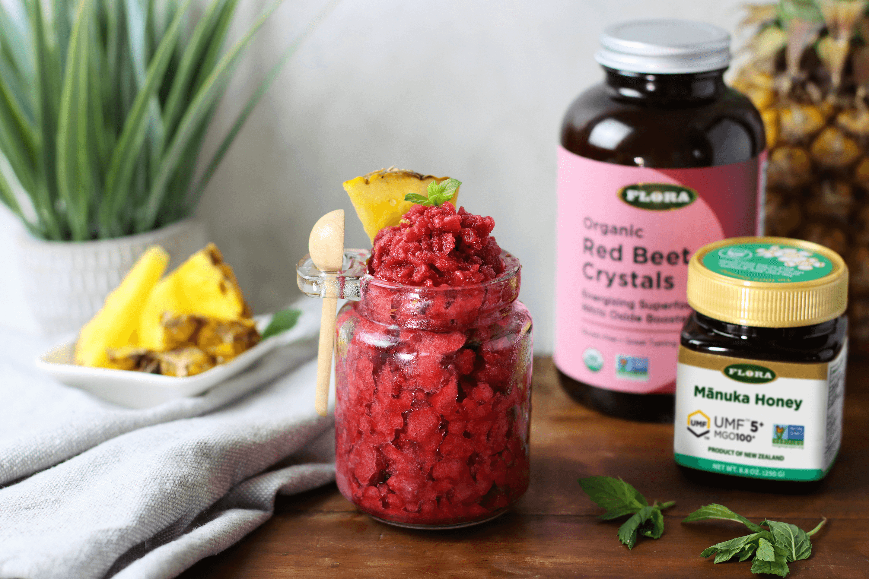 Beet & Pineapple Granita with Mānuka Honey