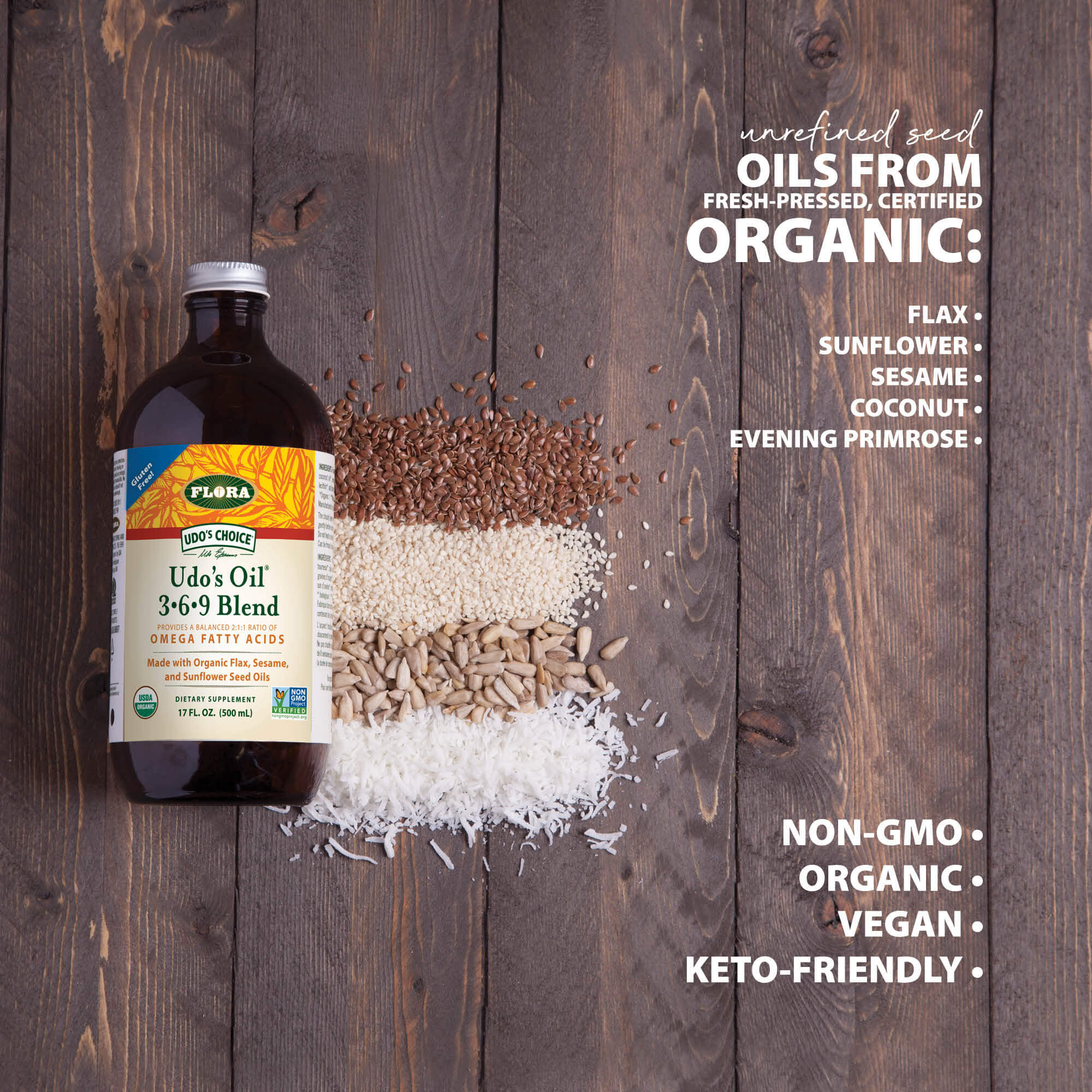 Plant-Based Omega Oil | Omega 3-6-9 Blend - Flora Health